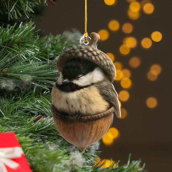 Chickadee Sleeping Ornament – BirderyTees
