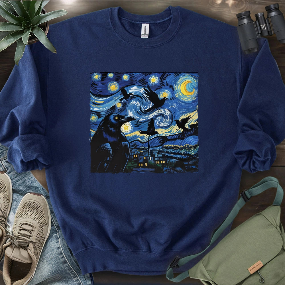 Raven Starry Night Sweatshirt – BirderyTees